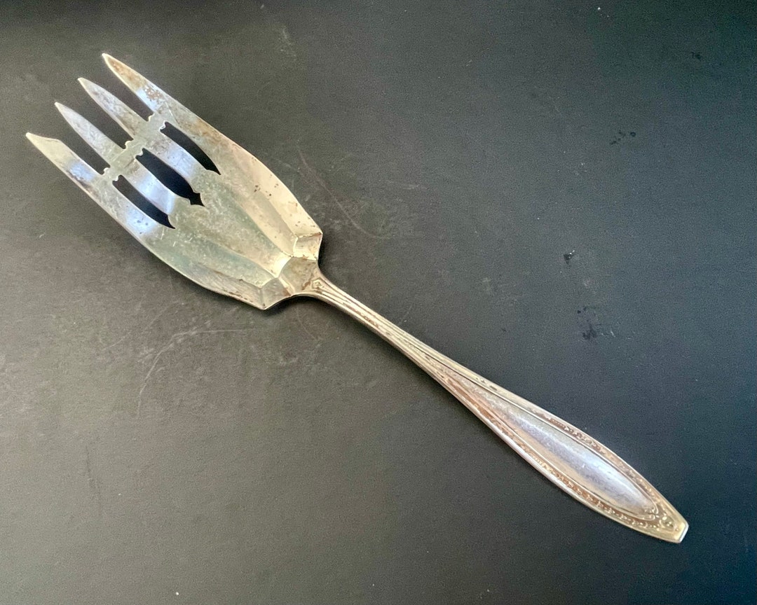 Antique Serving Fork Silver Meat Fork by Simeon L and George H Rogers ...