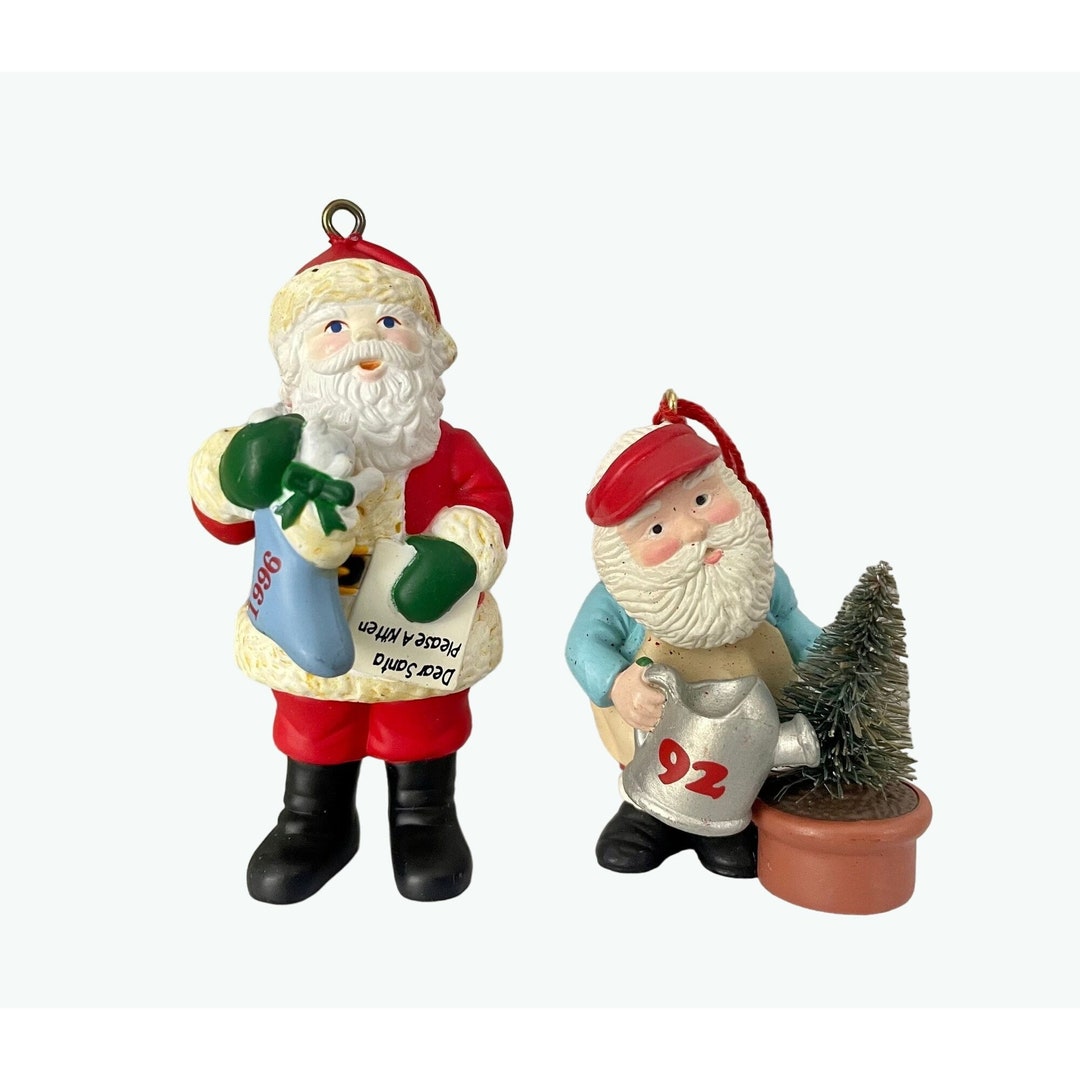 Vintage Santa Ornaments From Hallmark Lot of 2 Christmas Decor 1992 ...