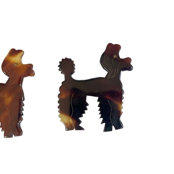 Vintage Bakelite Faux Tortoise Shell Poodle Dog Brooc… - Gem