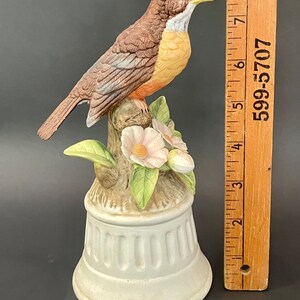 Vintage Porcelain Music Box With Robin Bird & Flowers Plays - Etsy