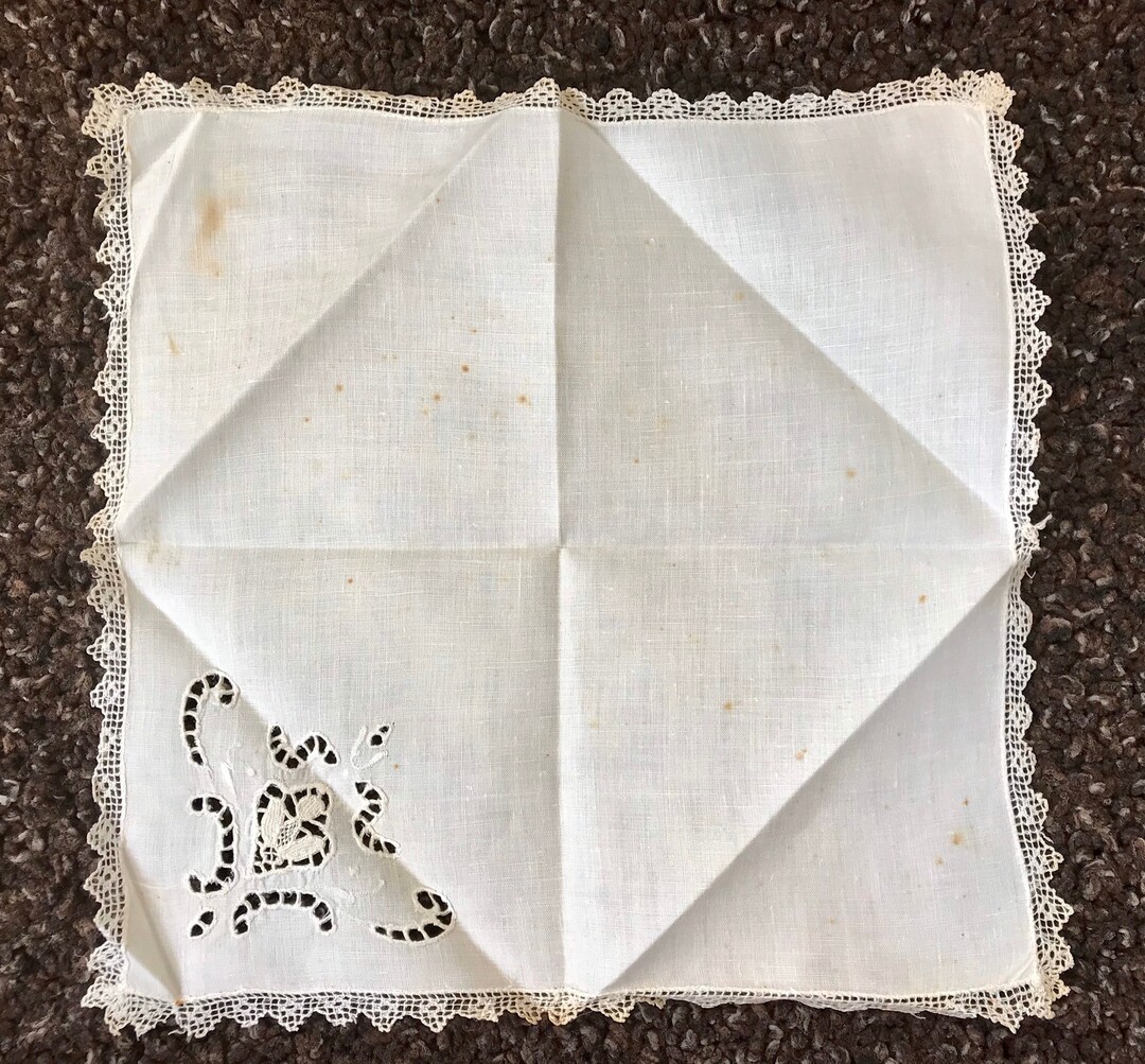 Antique Cut Out Handkerchief Wedding Handkerchief Women Bridal Hanky ...