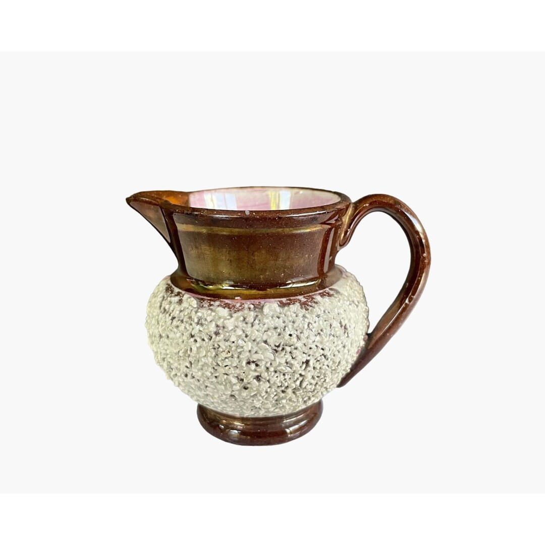 Vintage Copper & Luster Creamer Miniature Pitcher With Sand Finish ...