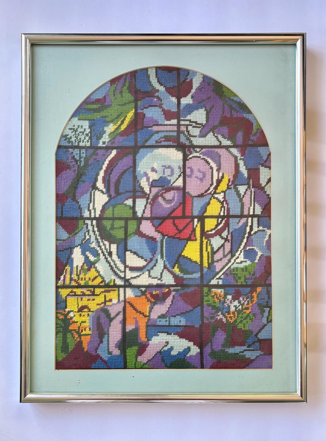 Vintage Needlework Art THE TRIBE of BENJAMIN Based on Marc Chagall ...