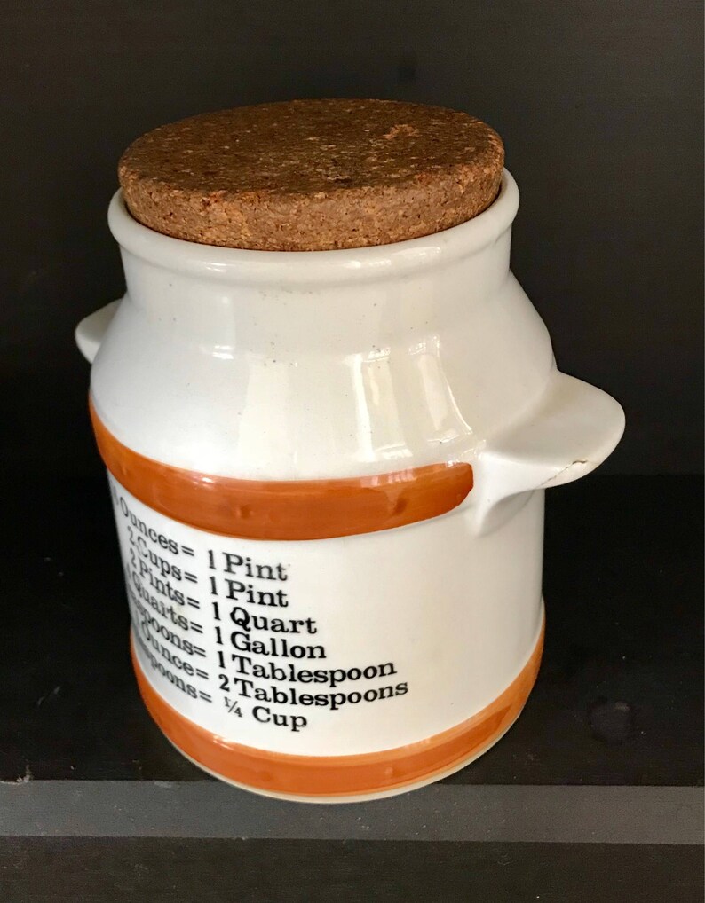 Vintage Ceramic Container With Cork Lid From Portugal | Etsy