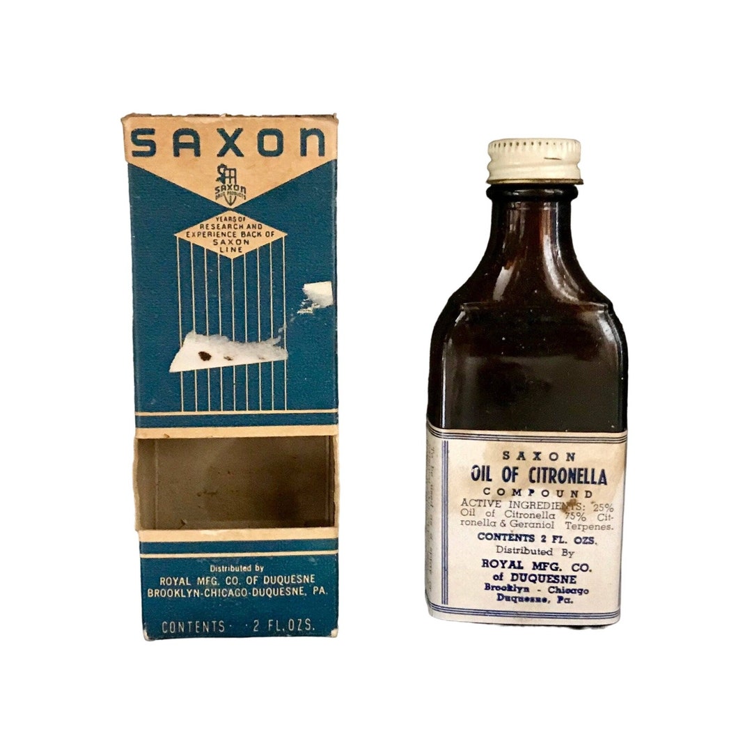 Vintage Apothecary Bottle of Oil of Citronella Compound 2 Oz by Saxon ...