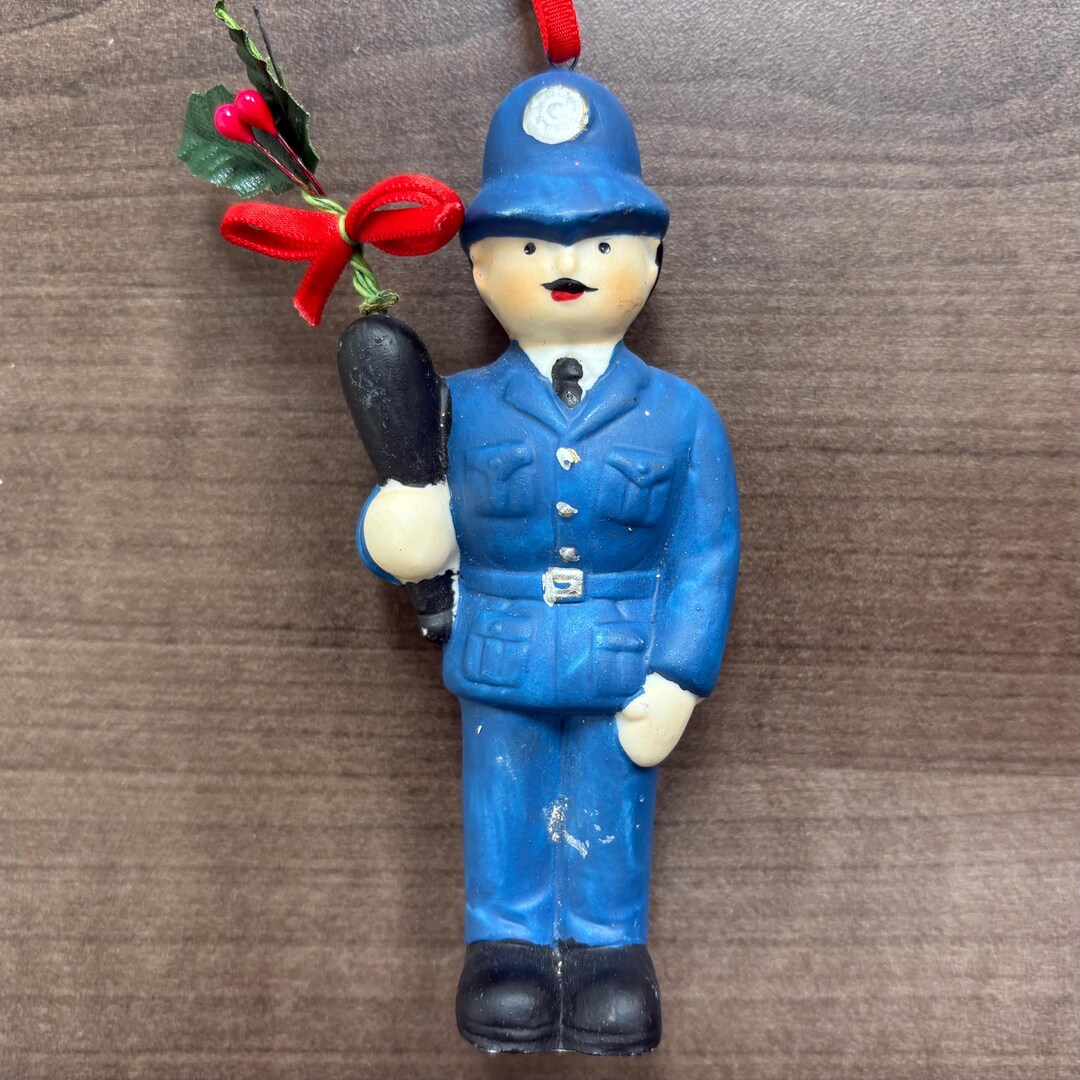 Vintage British Police Officer Ornament — 1980s Ceramic "bobby" Cop in ...
