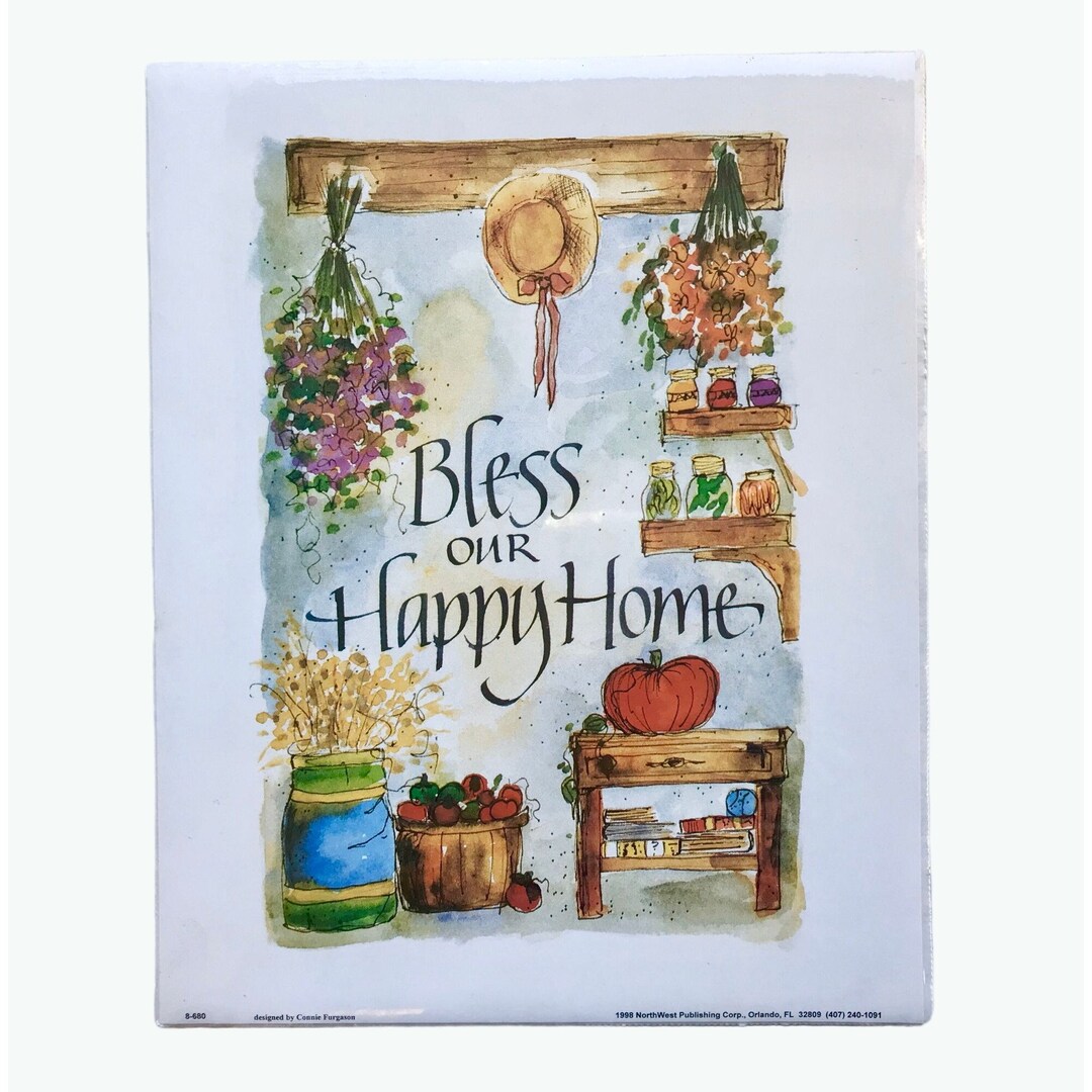 Vintage Art Print by Connie Ferguson Bless Out Happy Home 1998 NEW ...