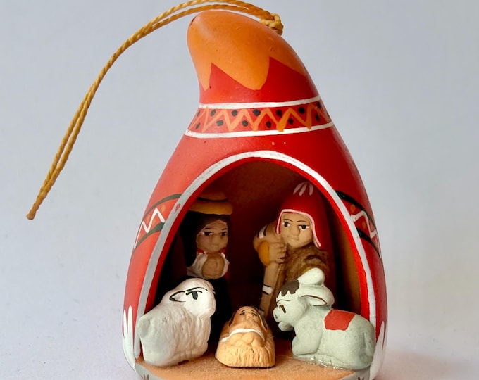 Peruvian Clay Nativity Ornament – Andean Hat Folk Art From Ten Thousand ...
