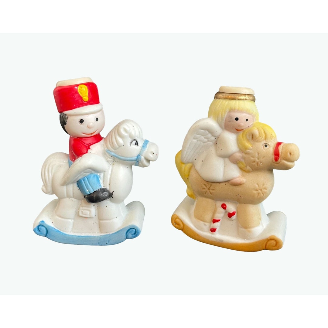 Vintage Twinkle Tree Rocker Ornaments, Set of 2 – Bisque Rocking Horse ...