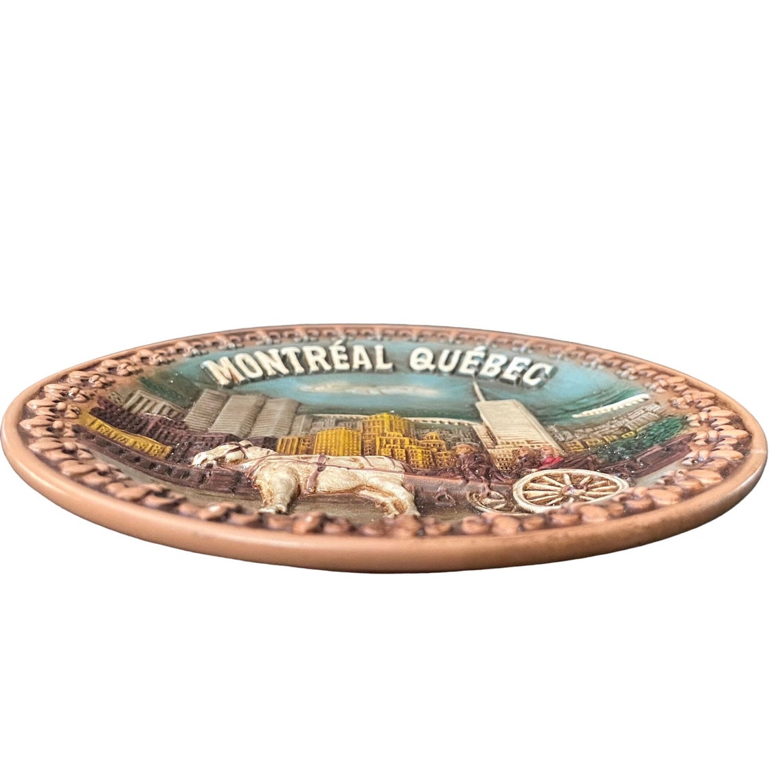 Vintage Montreal Quebec Decorative Plate – 3D Ceramic Souvenir ...