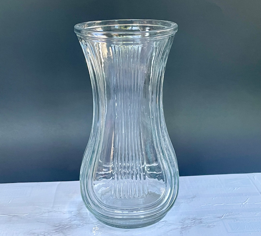 Vintage Hoosier Ribbed Glass Flower Vase 4086 B Pattern Mid Century ...