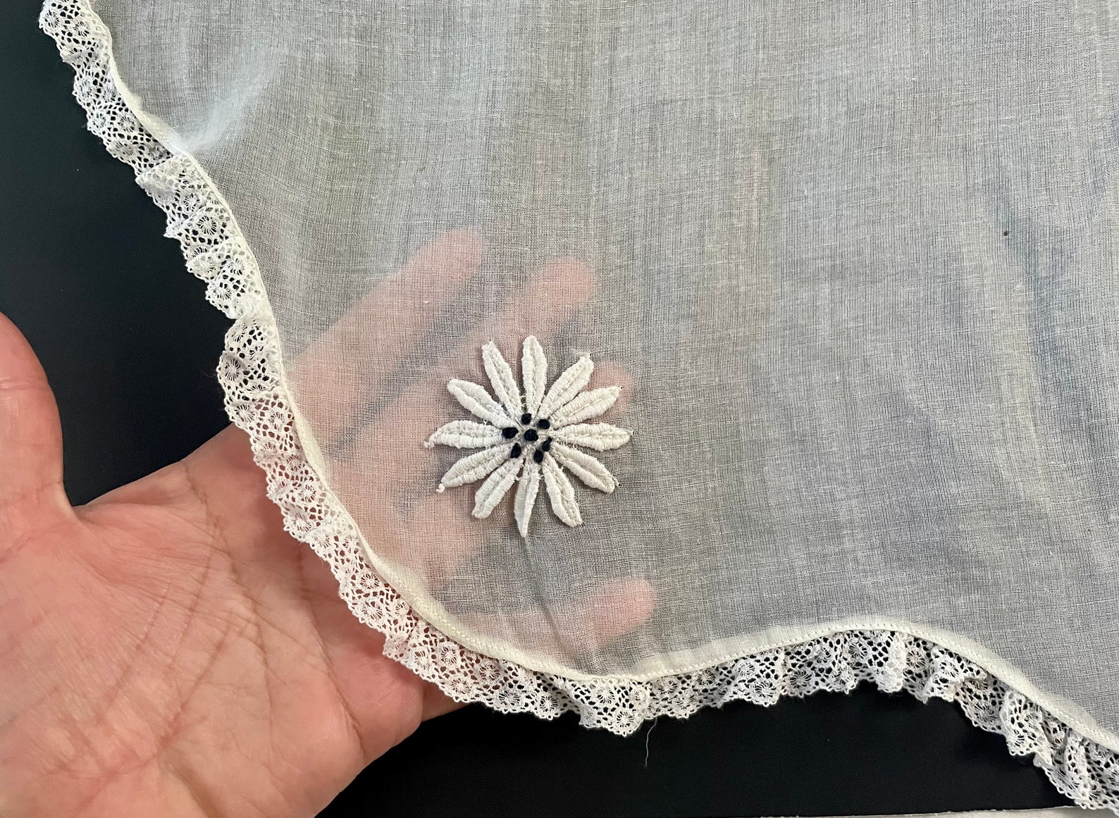 Midcentury Sheer Half Apron With Floral Details and Lace Trim | Etsy