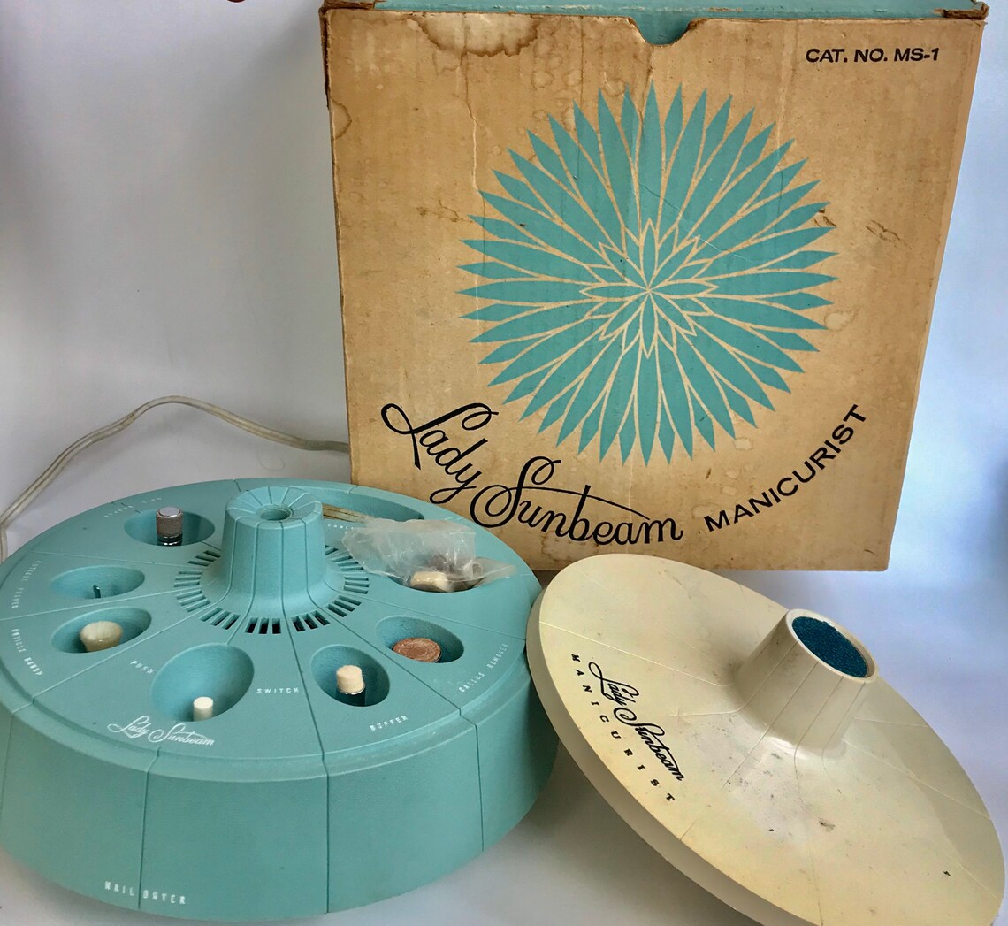 Vintage 60s Lady Sunbeam Manicurist Blue Teal Cat No Ms 1 in - Etsy