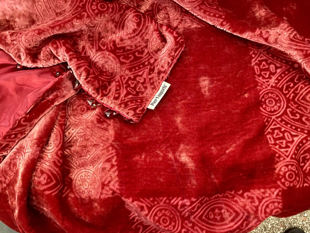 Pier 1 Imports Red Throw Blanket With Rhinestones on the Edge Dark Red ...