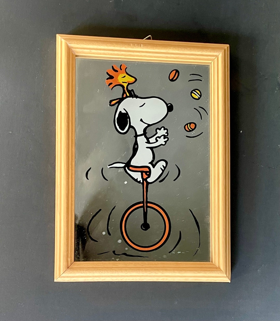 Vintage Snoopy & Woodstock Mirror Wall Small, 70s Vintage Charlie Brown ...