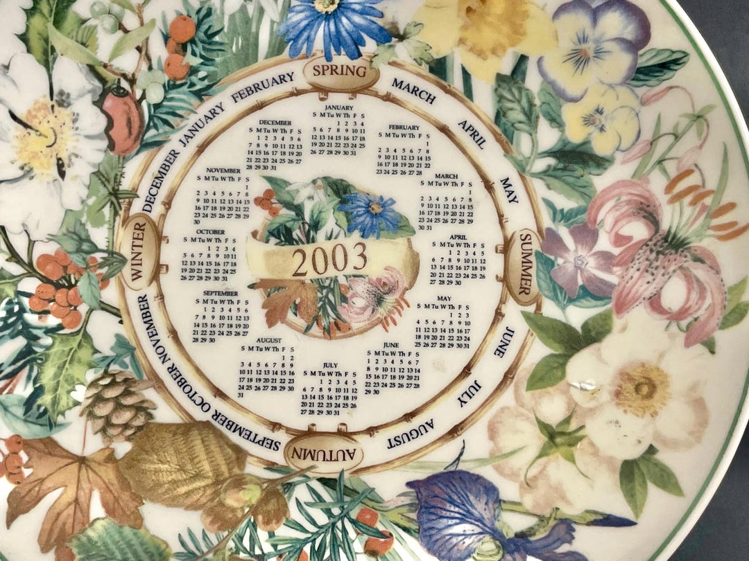 Vintage 2003 Wedgwood Calendar Plate England X Daily Mail Floral ...