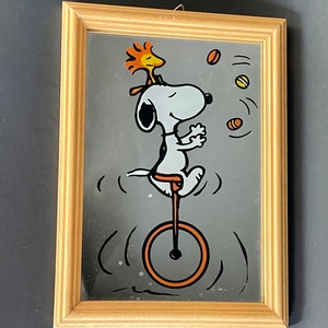 Vintage Snoopy & Woodstock Mirror Wall Small, 70s Vintage Charlie Brown ...