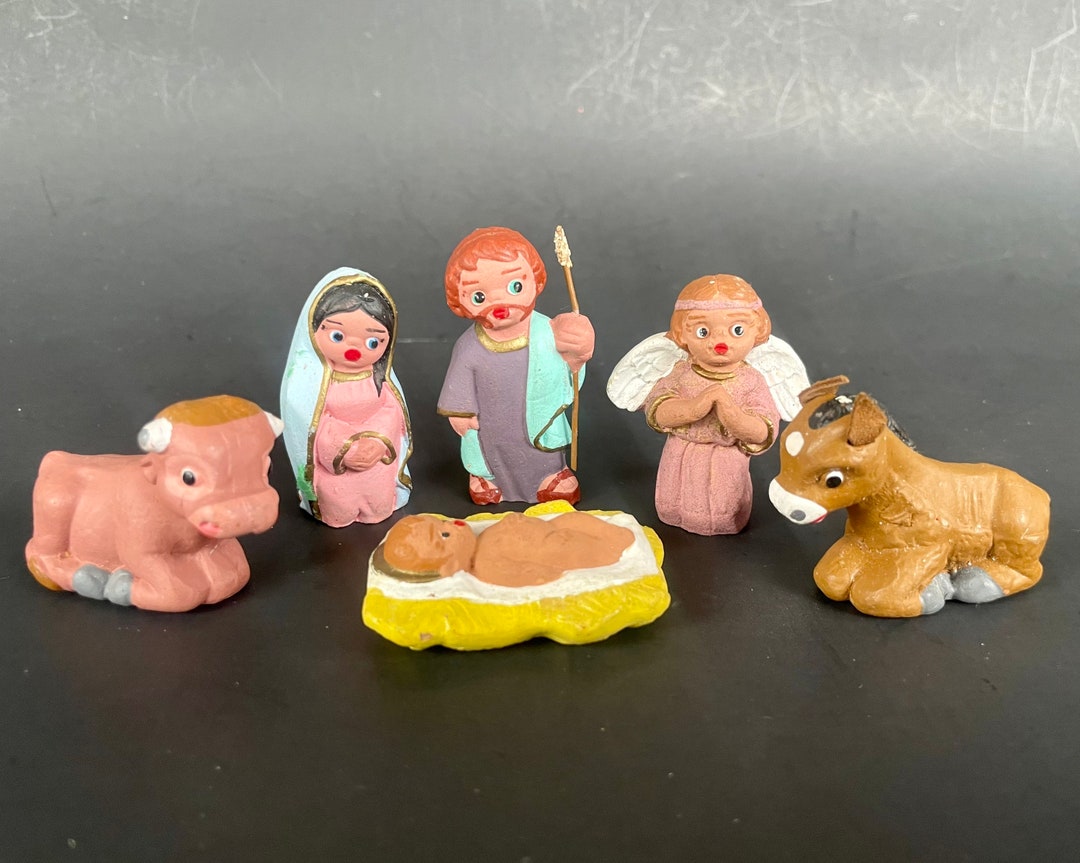Vintage Ceramic Nativity Set of 6 Figures Vintage Retro - Etsy