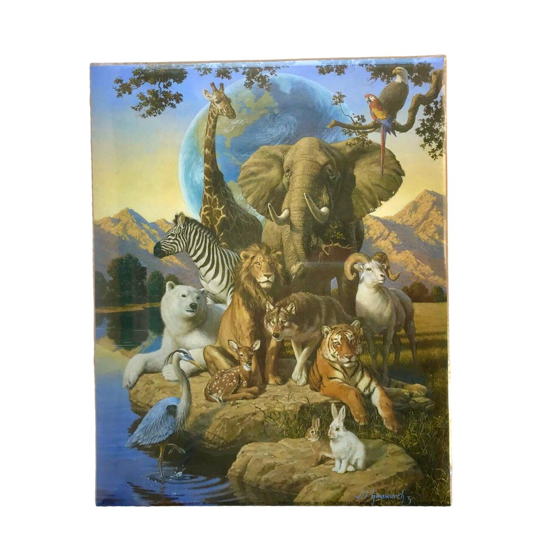 Vintage J. Himsworth Art Print – “animals of the World” 1999 Lithograph ...