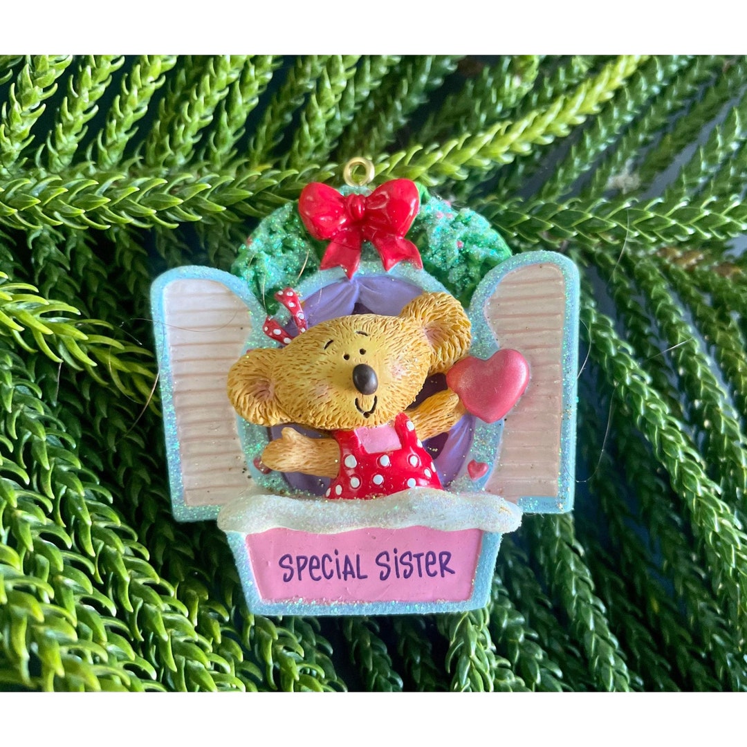 Special Sister Christmas Ornament – Double-sided Pink & Blue Koala - Etsy