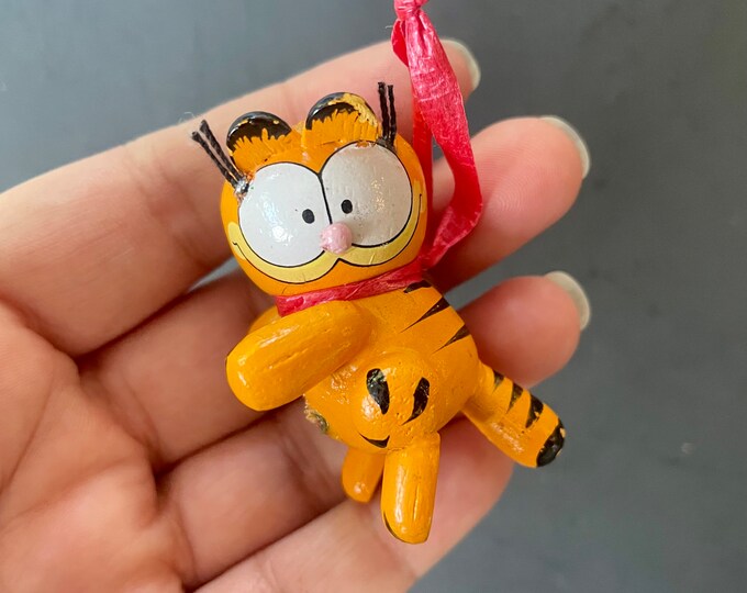 Vintage Garfield Ornament Wood Cat Garfield Christmas Hanging Decor ...
