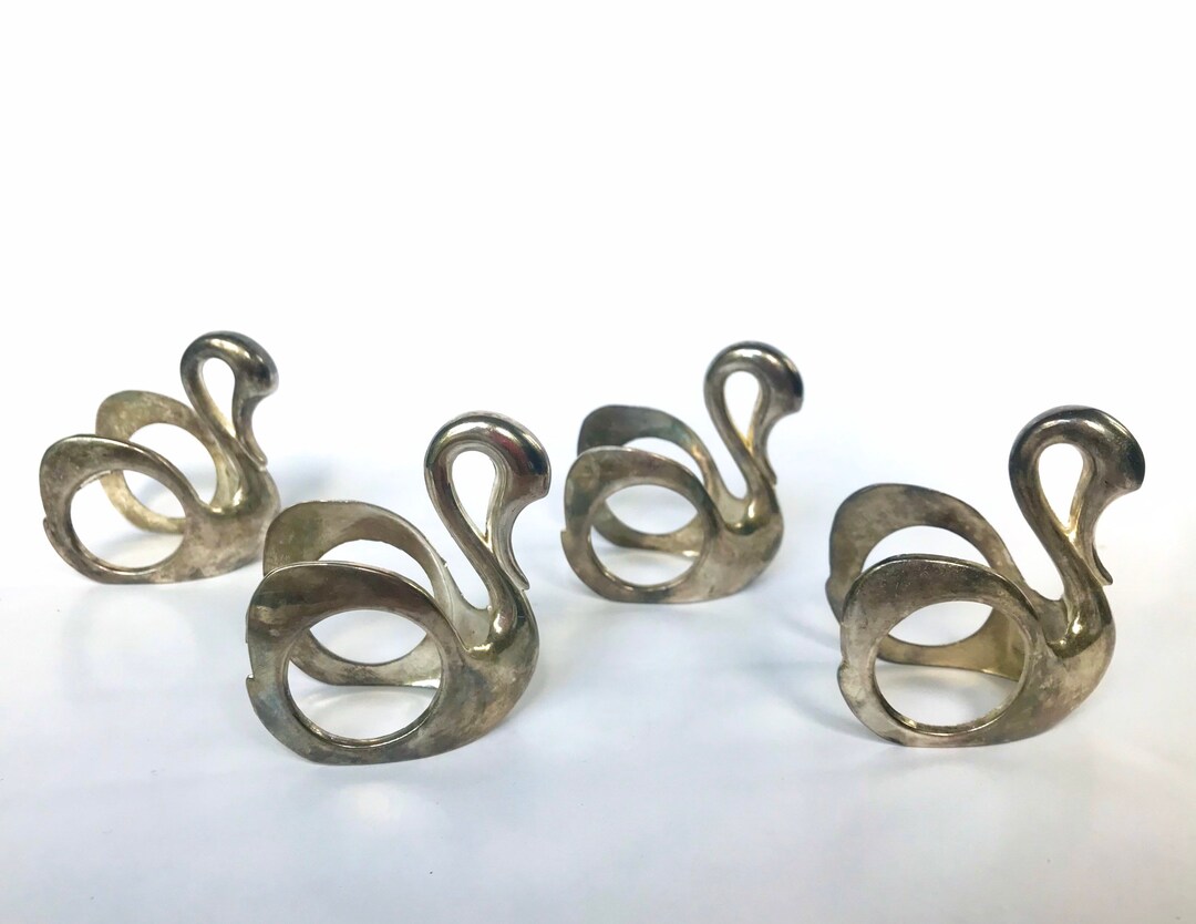 Vintage Napkin Rings by Royal Gallery Set of 4 Silver Plated - Etsy