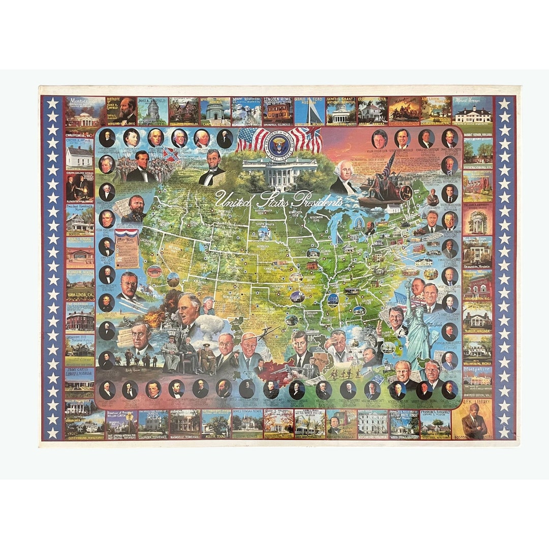 US Presidents Puzzle NEW in BOX 1000 Pieces Vintage 1999 White Mountain ...
