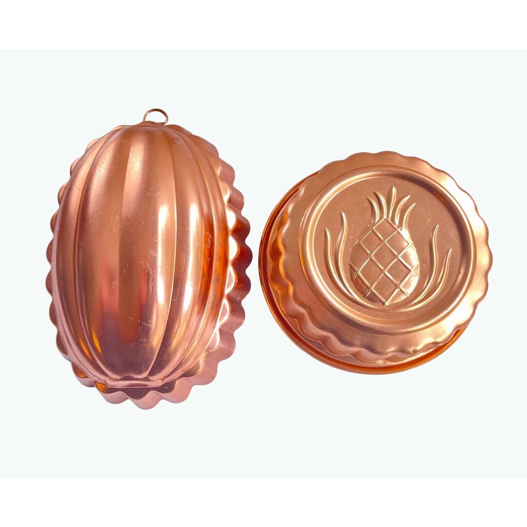 Vintage Molds in Pink Coppertone Baking Jello Gelatin Cake Mold ...