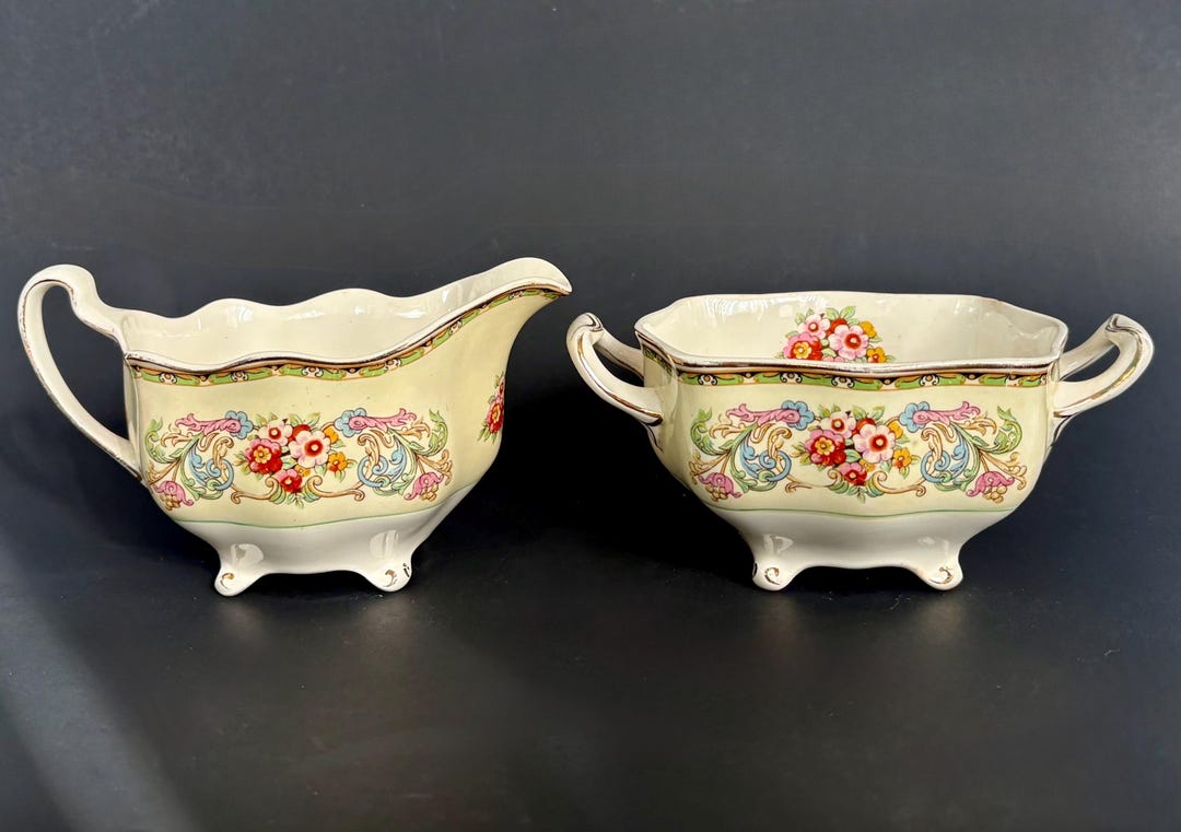 Antique Johnson Brothers Pareek Creamer & Sugar Bowl, 1925 – Malaga ...