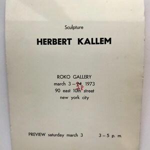 Herbert Kallem Signed Show Printout by Roko Gallery NY 1973 11 - Etsy