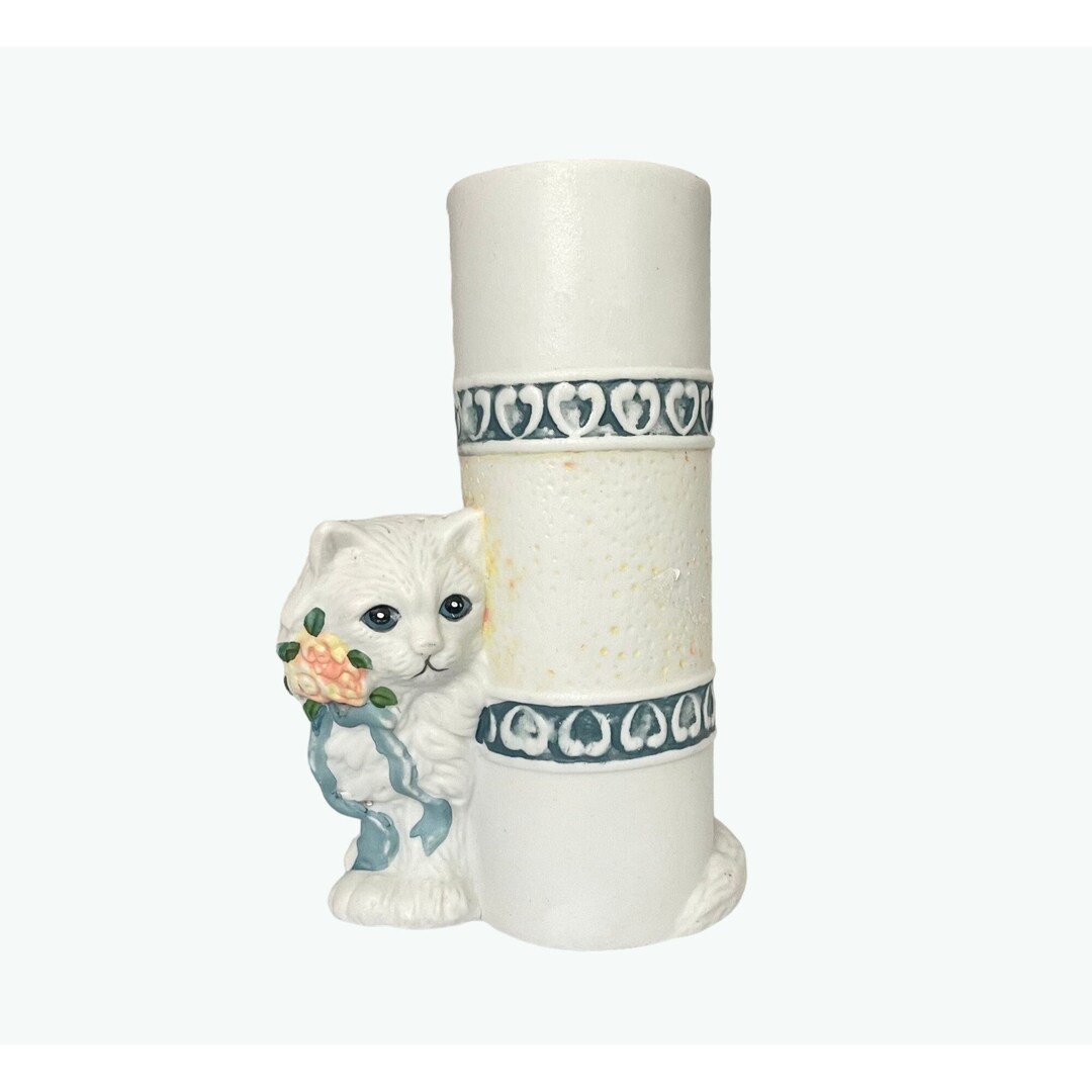 Vintage Cat Bud Vase Ceramic Cat Decor Flower Vase by UOGC Taiwan ROC ...