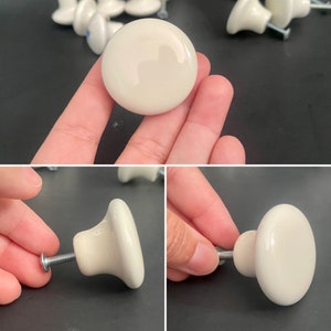 Vintage Ceramic Knobs Blue Flower & Plain off White Porcelain Cabinet Dresser Pull Pulls Jewelry ...