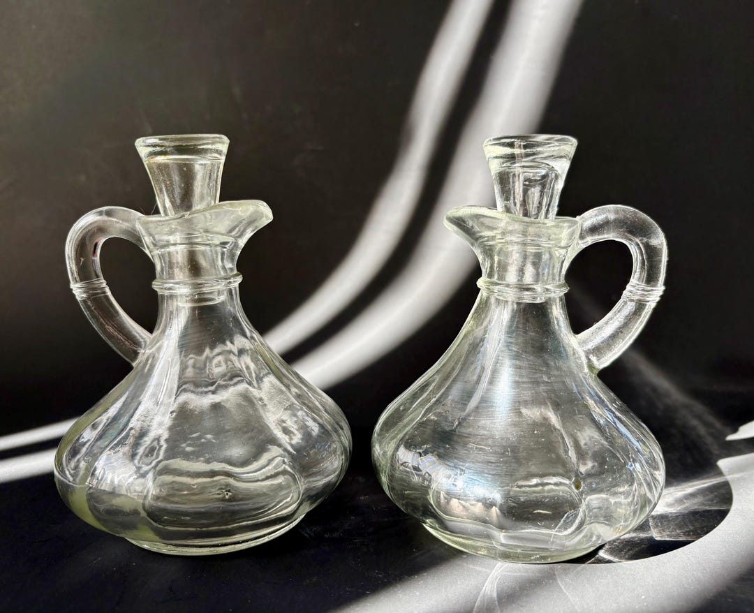 Vintage Anchor Hocking Cruets Set of 2 With Stopper 1940s Collectible ...