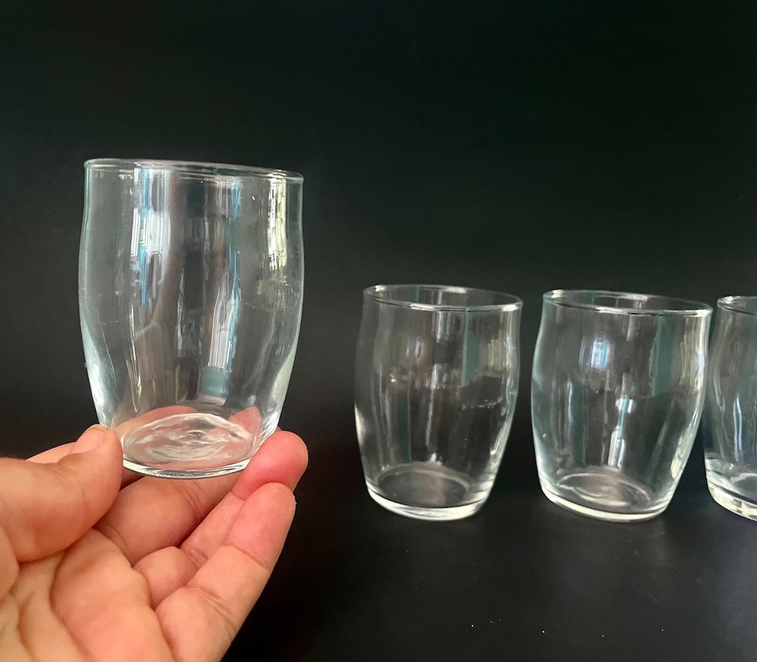 Vintage Small Tumblers Glasses Set of 4 Small Drinking Glasses Wider ...