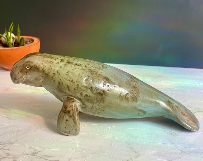 Vintage Manatee Sculpture by POD Studio Edgecomb Maine Pottery Manatee ...