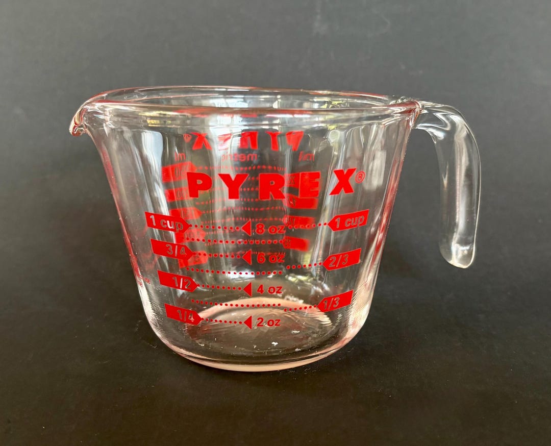 Vintage PYREX Glass Measuring Cup 1 Cup 8 Oz 250 Ml With Handle and ...