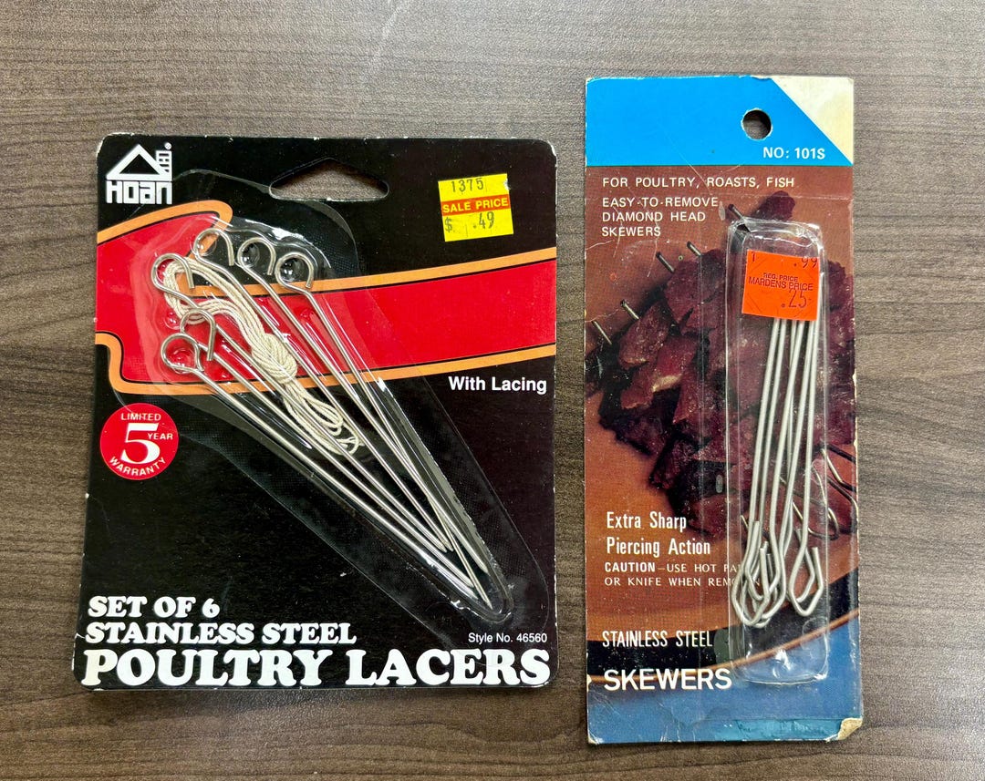 Stainless Steel Poultry Lacers & Skewers for Poultry Roasts Fish 2 ...