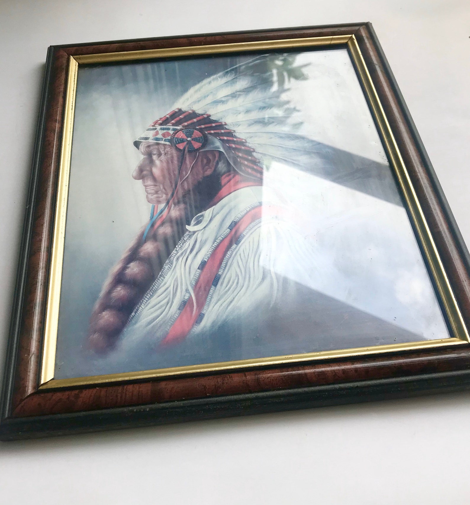 Vintage Full Chief Print of Z Garcia of Native American Chief - Etsy