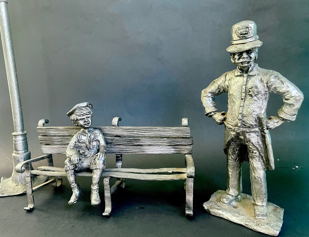 Vintage Pewter Figurines by Michael Ricker Studio Child Boy - Etsy
