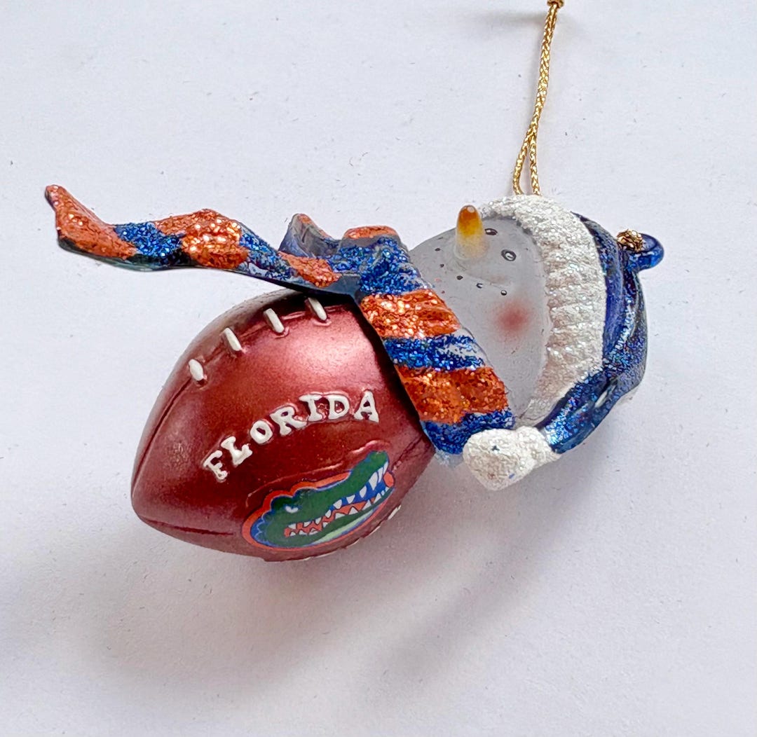 Vintage Florida Gators Glass Snowman Ornament – Football Body, Orange ...
