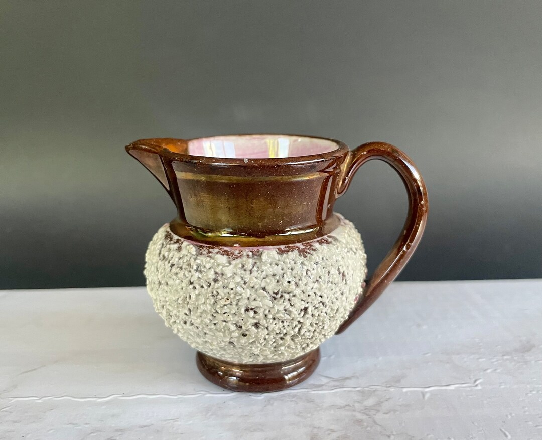 Vintage Copper & Luster Creamer Miniature Pitcher With Sand Finish ...
