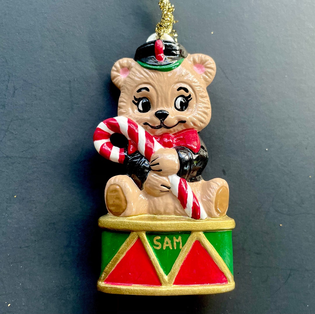 Vintage SAM Ornament 80s Teddy Bear Christmas Made Out of - Etsy
