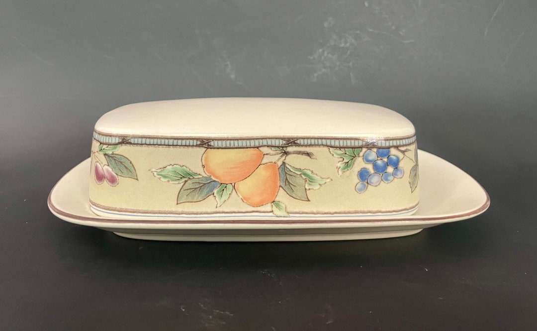 Vintage Mikasa Butter Dish Garden Harvest Intaglio CAC29 Made in ...