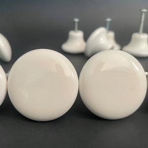 Vintage Ceramic Knobs Blue Flower & Plain off White Porcelain Cabinet Dresser Pull Pulls Jewelry ...