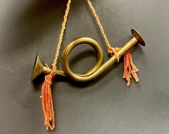 Vintage Brass Hunting Horn Ornament Christmas Decoration Musical ...