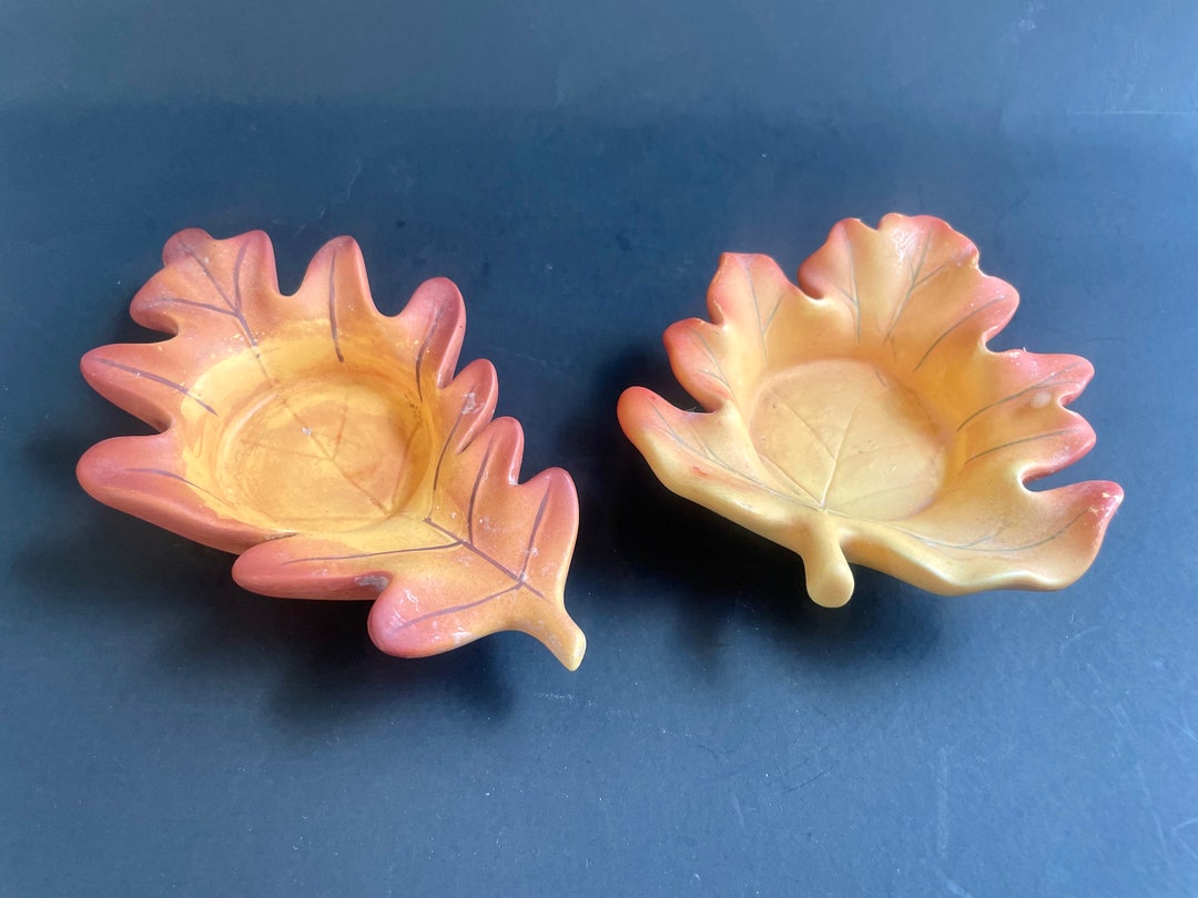 Vintage Fall Votive Candle Holders by Partylite Set of 2 Orange Ceramic ...