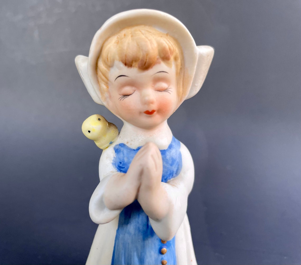 Vintage Lil Nuns Figurine of Nun Praying With Bird on - Etsy