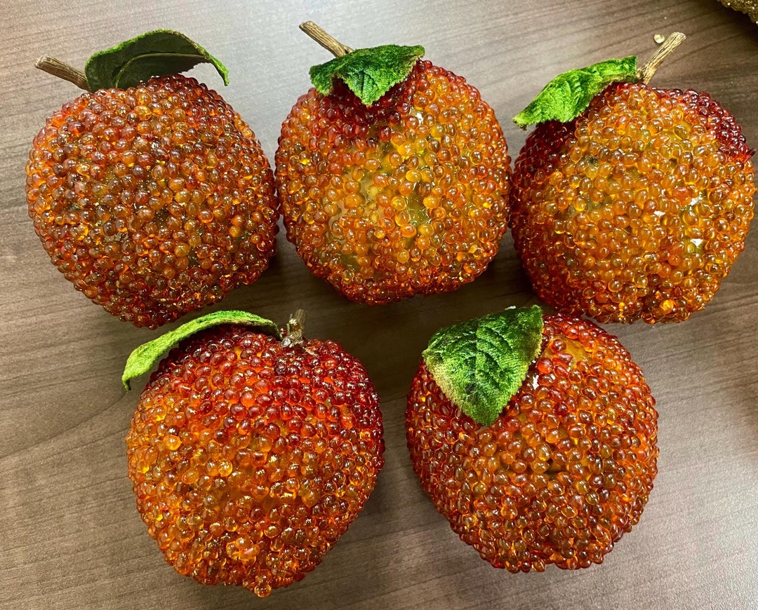 Vintage Beaded Apples Fruit Set of 5 – Sugared Apple Seasonal Decor ...