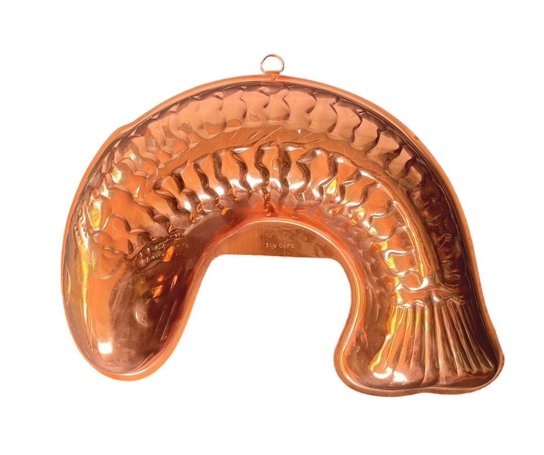 Vintage Copper Fish Mold Wall Hanging Pink Coppertone Baking Mold ...