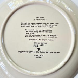 RARE Vintage THE RABBI Decorative Plate by Oscar Harris by the Judaic ...